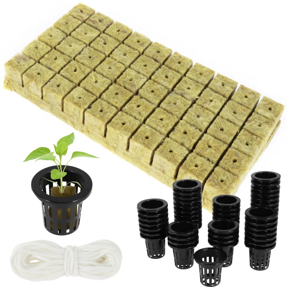 72 Set Rock wool Cubes for Hydroponics 1.5inch Rock Wool Planting Cubes ...