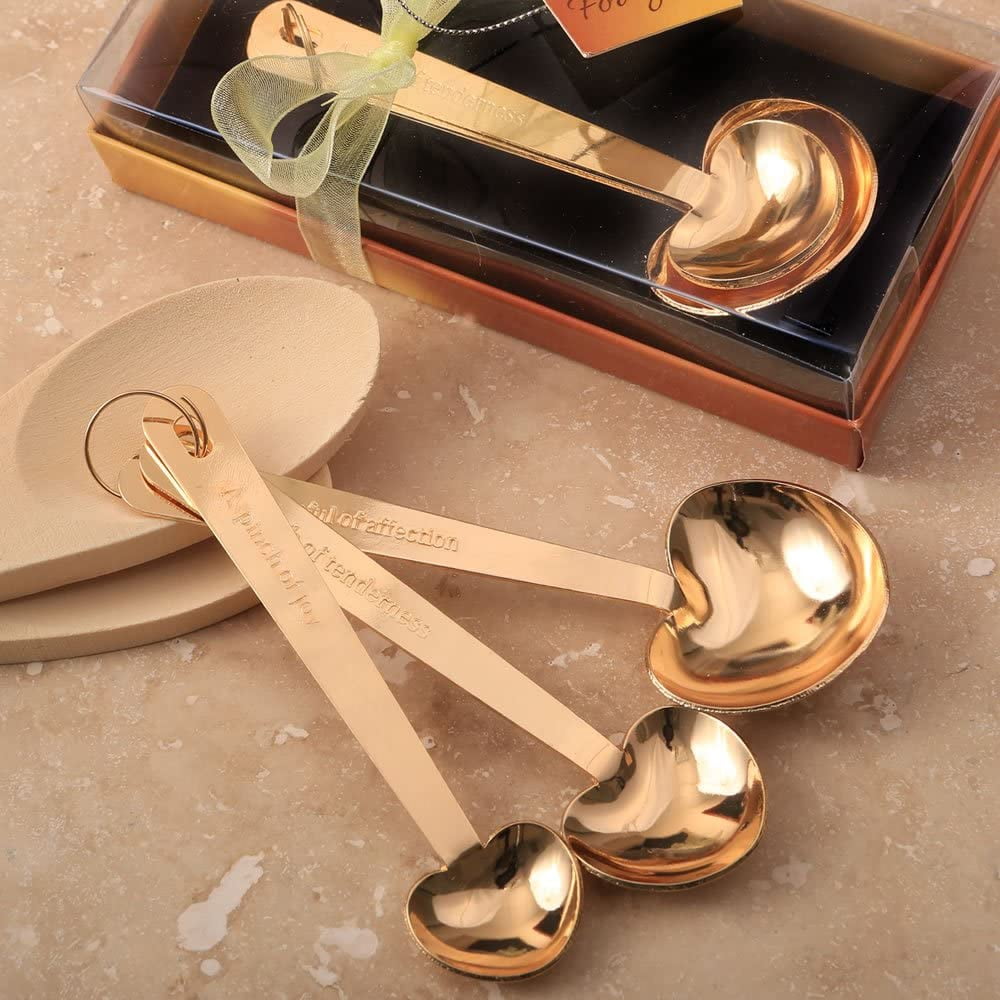 72 Set of 3 Love Beyond Measure Gold Stainless Steel Heart Shaped ...