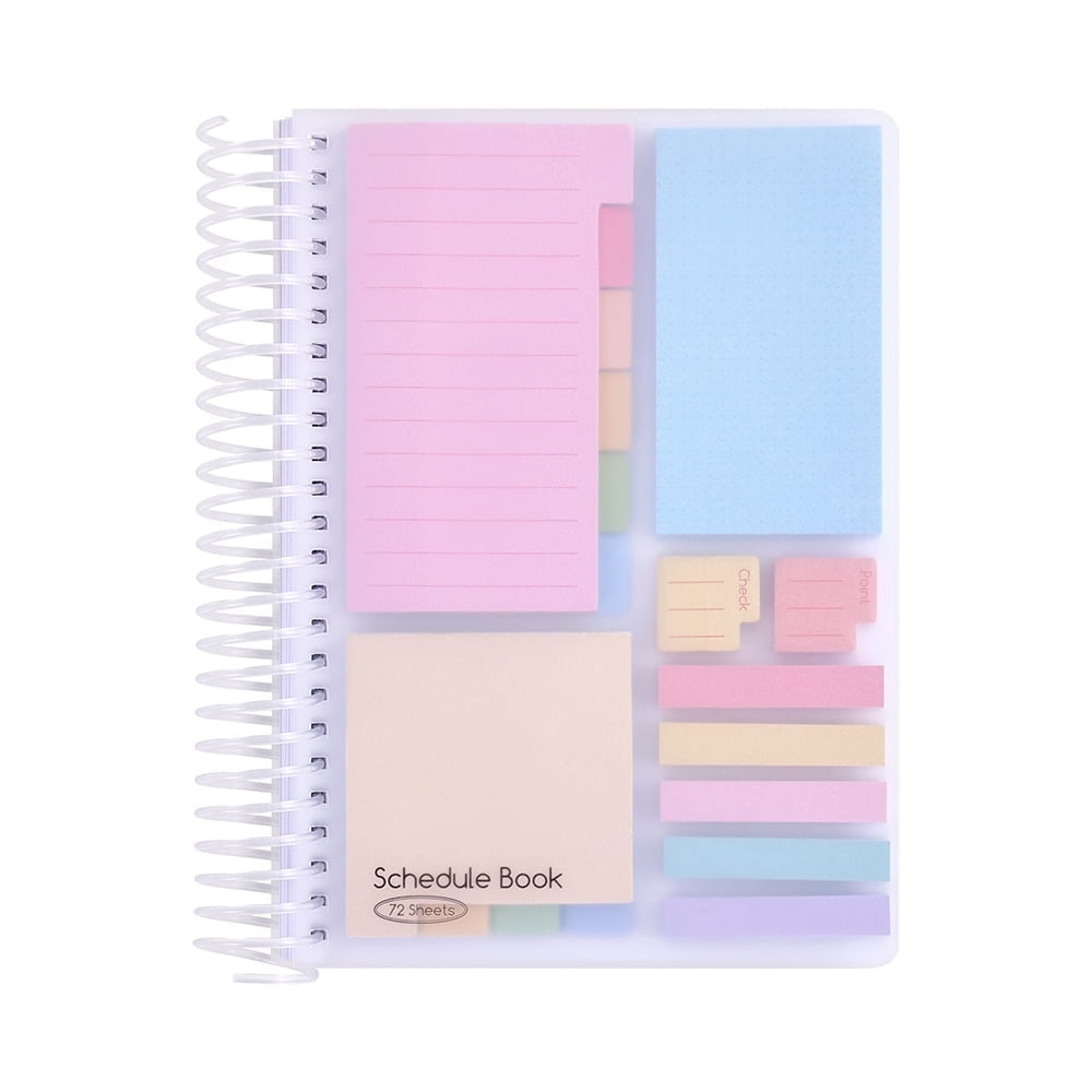 72-Sheet Undated A5 Spiral Weekly Planner with Colored Tabs ...