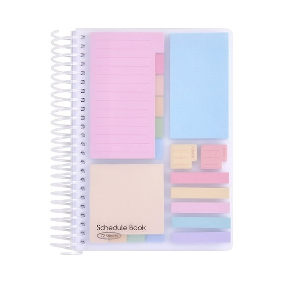 72-Sheet Undated A5 Spiral Weekly Planner with Colored Tabs ...