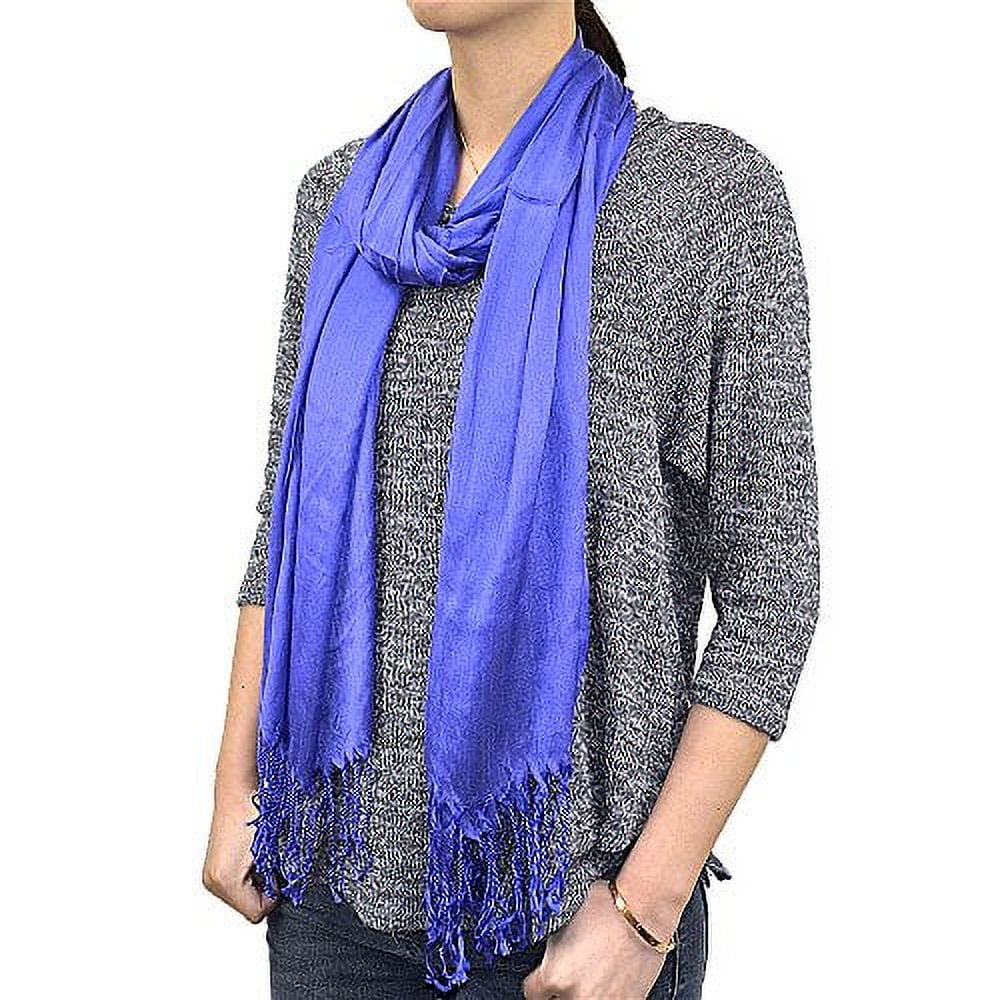 72" Shiny Solid Color Scarf (Royal Blue) - Walmart.com