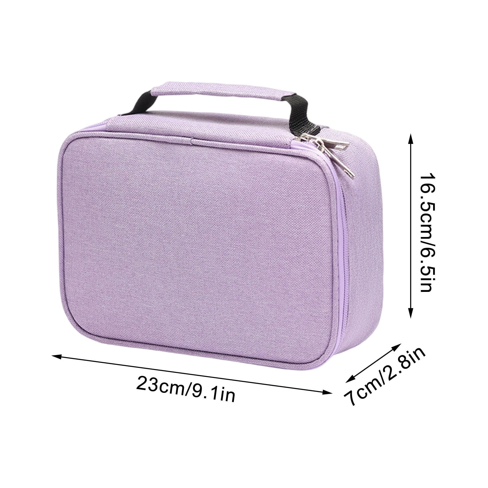 72-Slot Portable Art Supplies Case with 2 Detachable Dividers Zipper ...