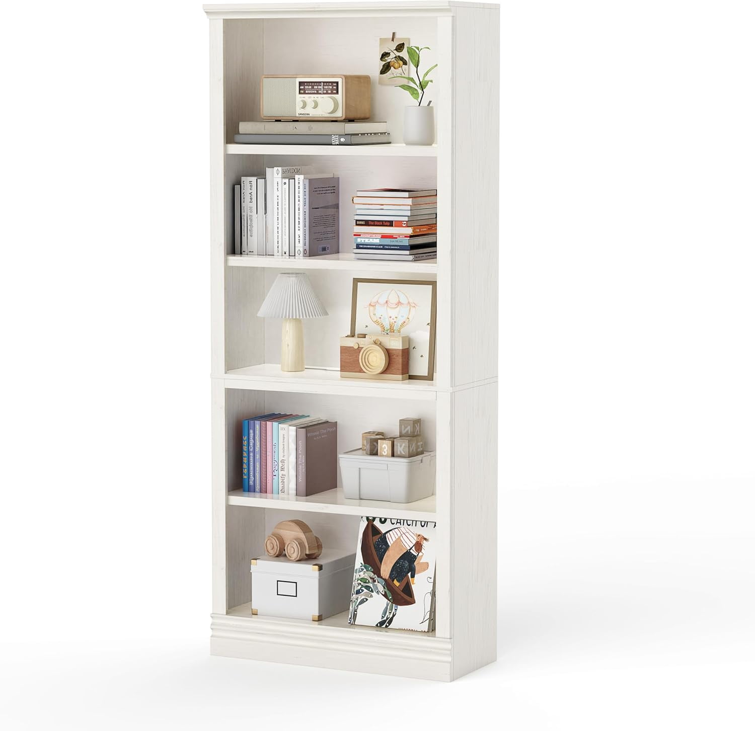 72 in Tall Bookcase, 31.3 in Wide Floor Standing Bookshelf, Open ...