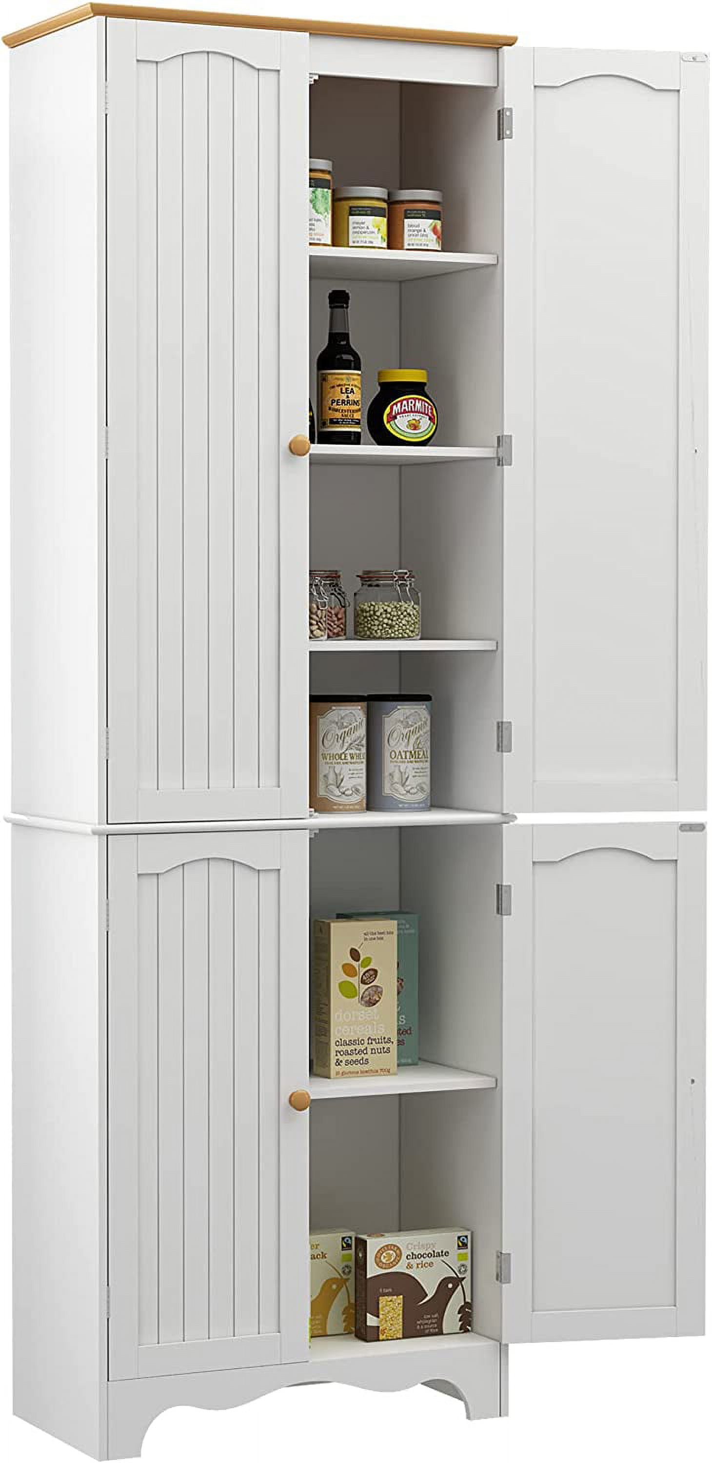 72'' Tall Kitchen Pantry Cabinet, Freestanding Storage Cabinet with ...