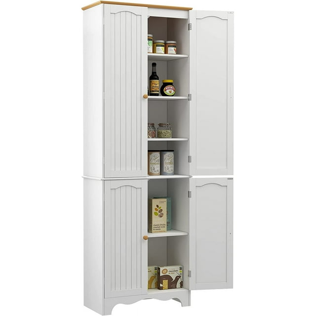 72'' Tall Kitchen Pantry Cabinet, Freestanding Storage Cabinet with ...