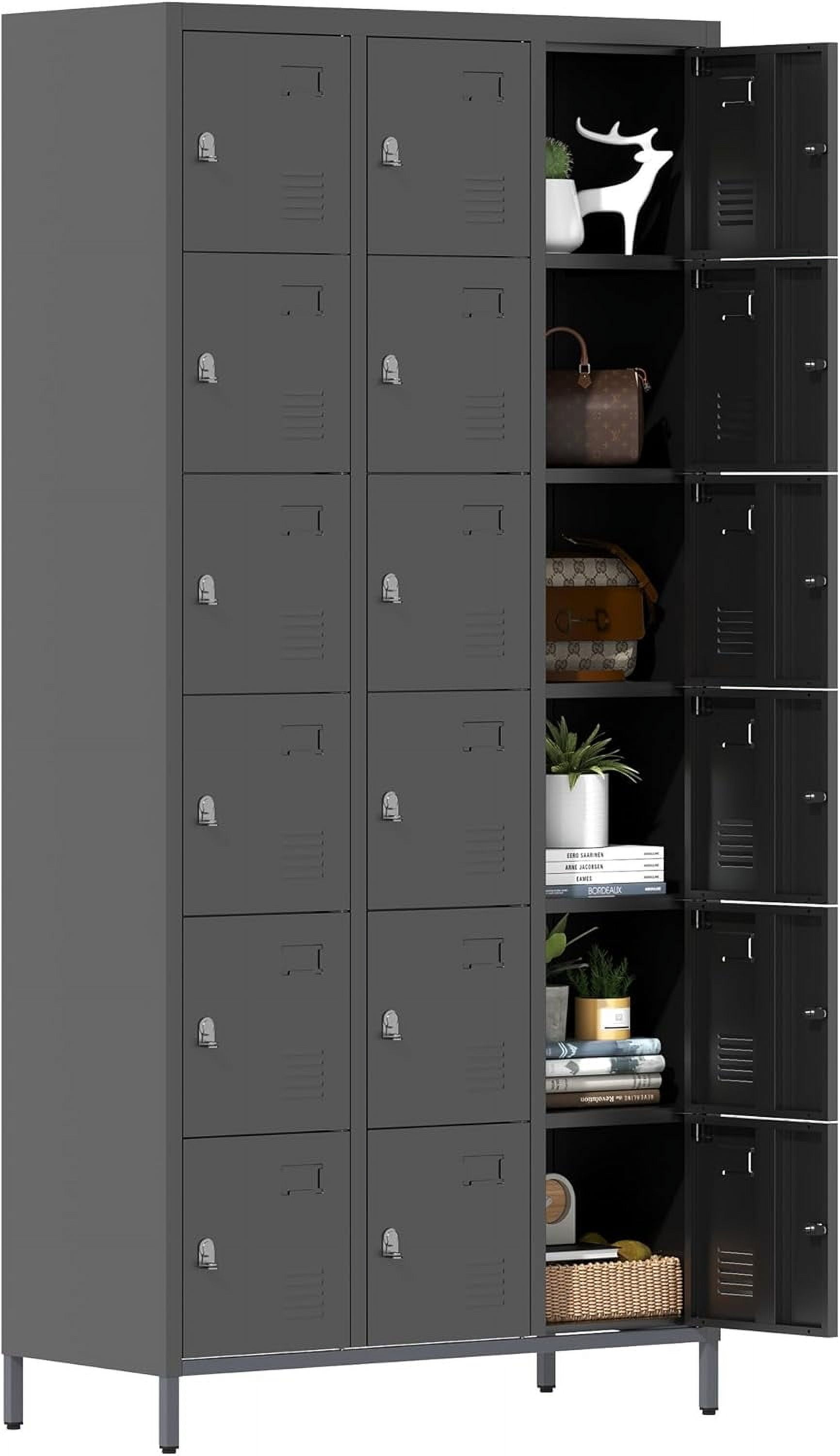 72" Tall Metal Employee Storage Locker with Lock, Heavy-Duty Steel ...