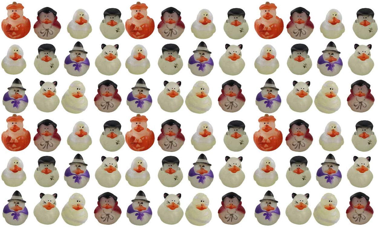 72 Tiny Halloween Theme Rubber Duckies - Glow in The Dark Spooky Duck ...