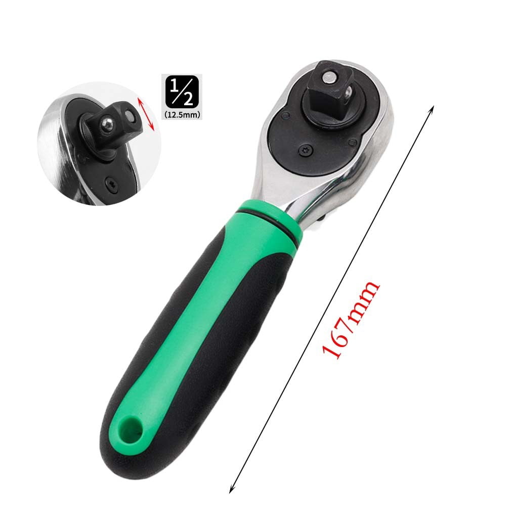 72 Tooth Quick Ratchet Wrench 1/2 1/4 3/8 Reversible Direction Two-way ...