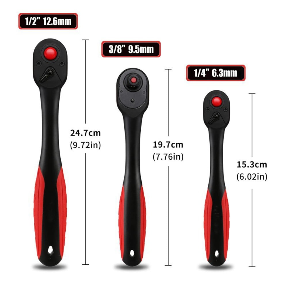 72 Tooth Ratchet Wrench Set with Quick Release Mechanism and Comfort ...