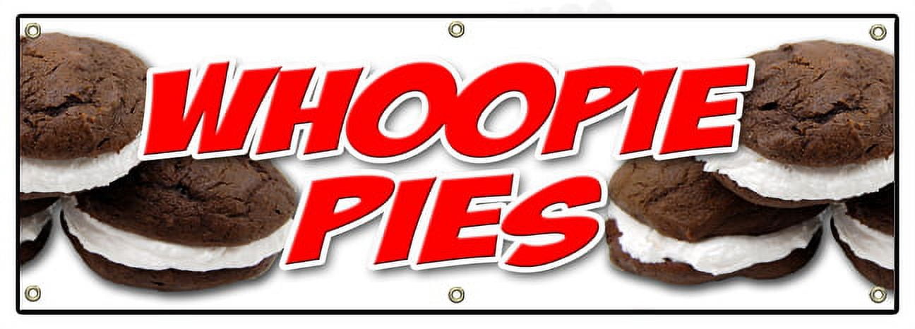 72" WHOOPIE PIES BANNER SIGN cake pie gob black and white bob signs ...