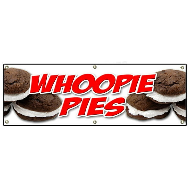 72" WHOOPIE PIES BANNER SIGN cake pie gob black and white bob signs ...