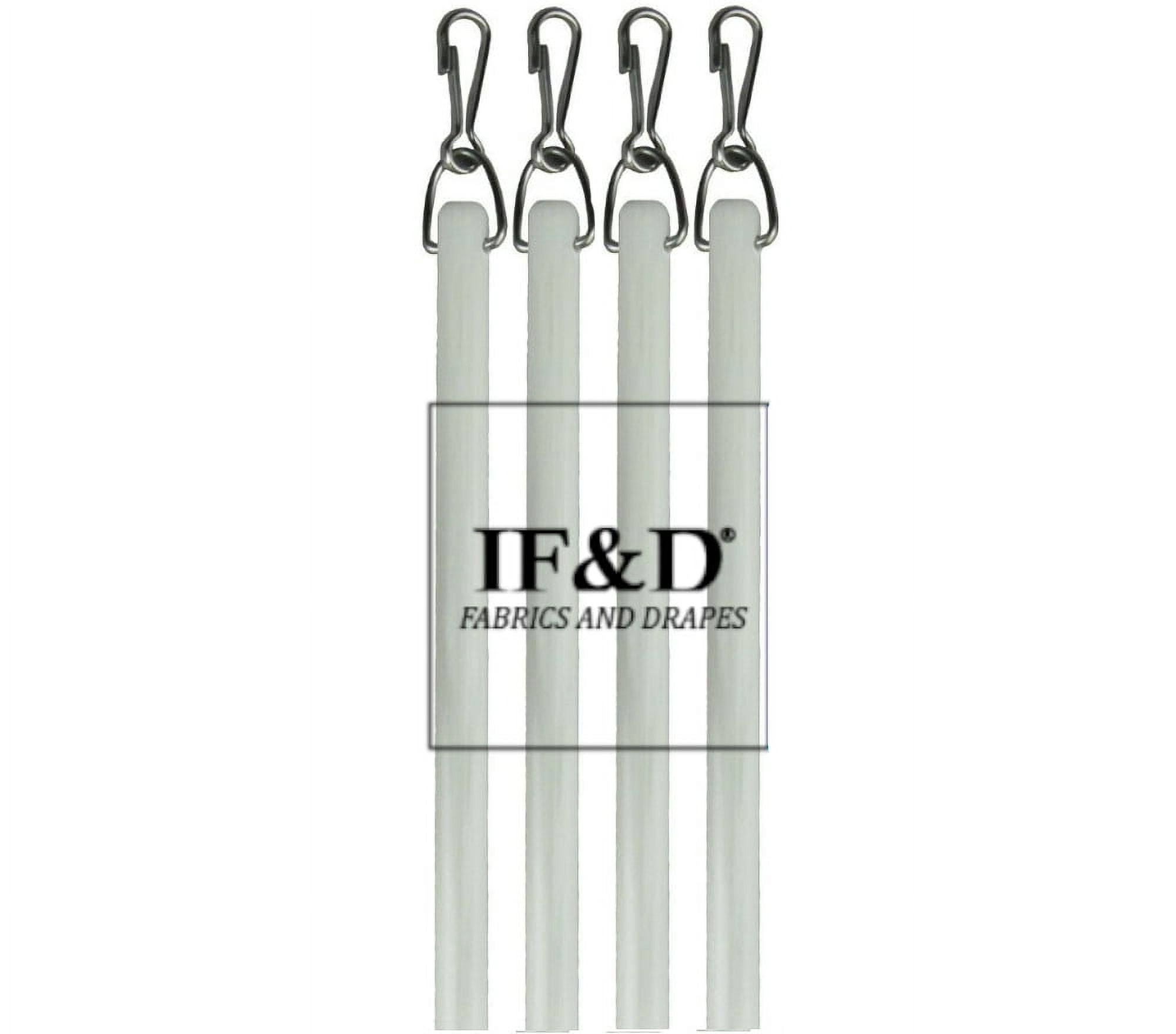 72" White 4 Pack Fiberglass Drapery Curtain Pull Wands with Stainless ...