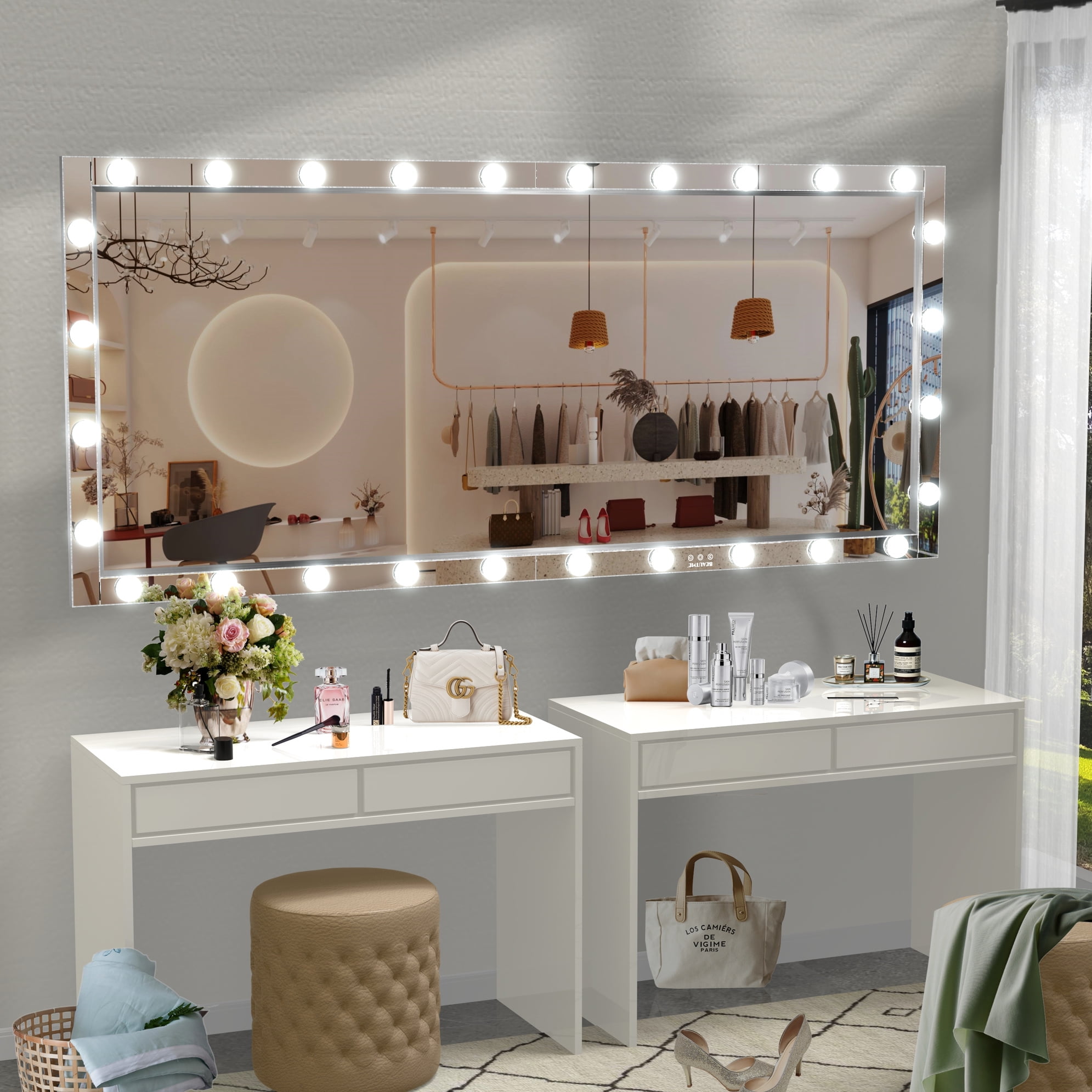 72 X 36 Inch Full Length Led Dressing Mirror, Silver Aluminum, 3 Color ...