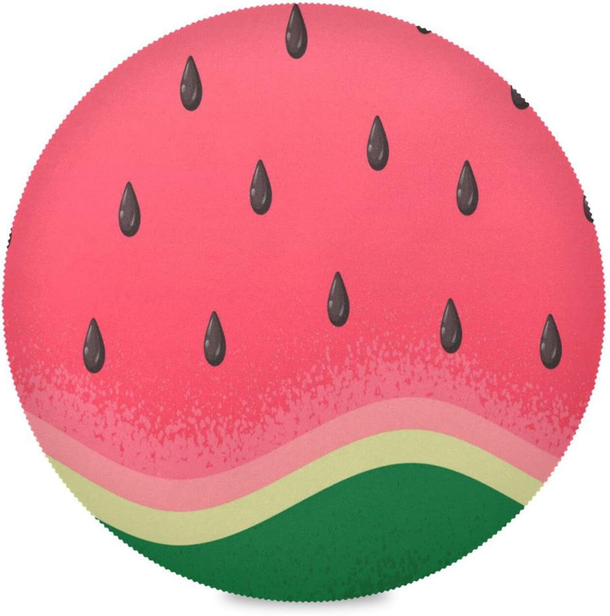 72"X 72" Slice Watermelon Seeds Red Summer Elastic Fitted Edged Round ...