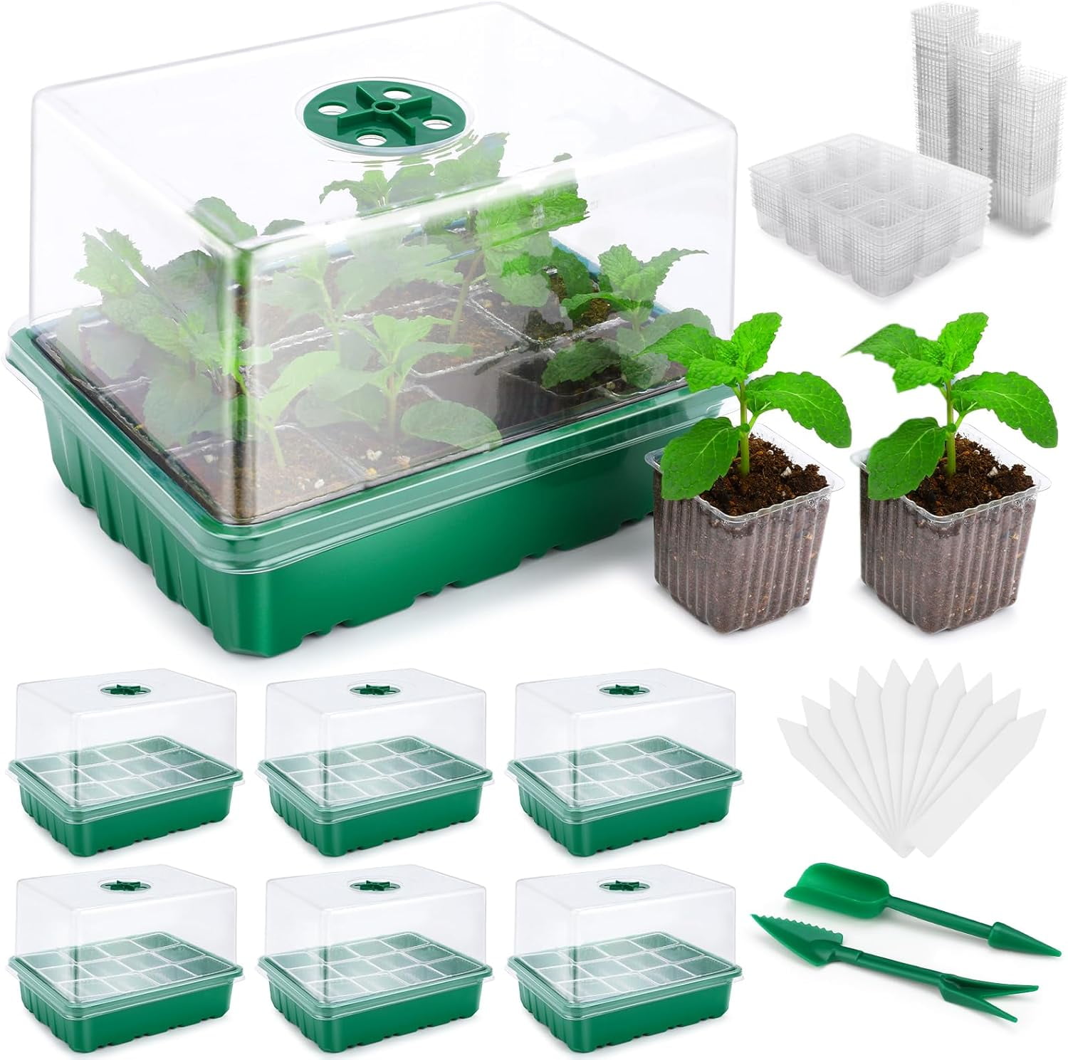 72 XL Cells Seed Starter Tray, 6 Packs Seed Starter Kit Large Size ...