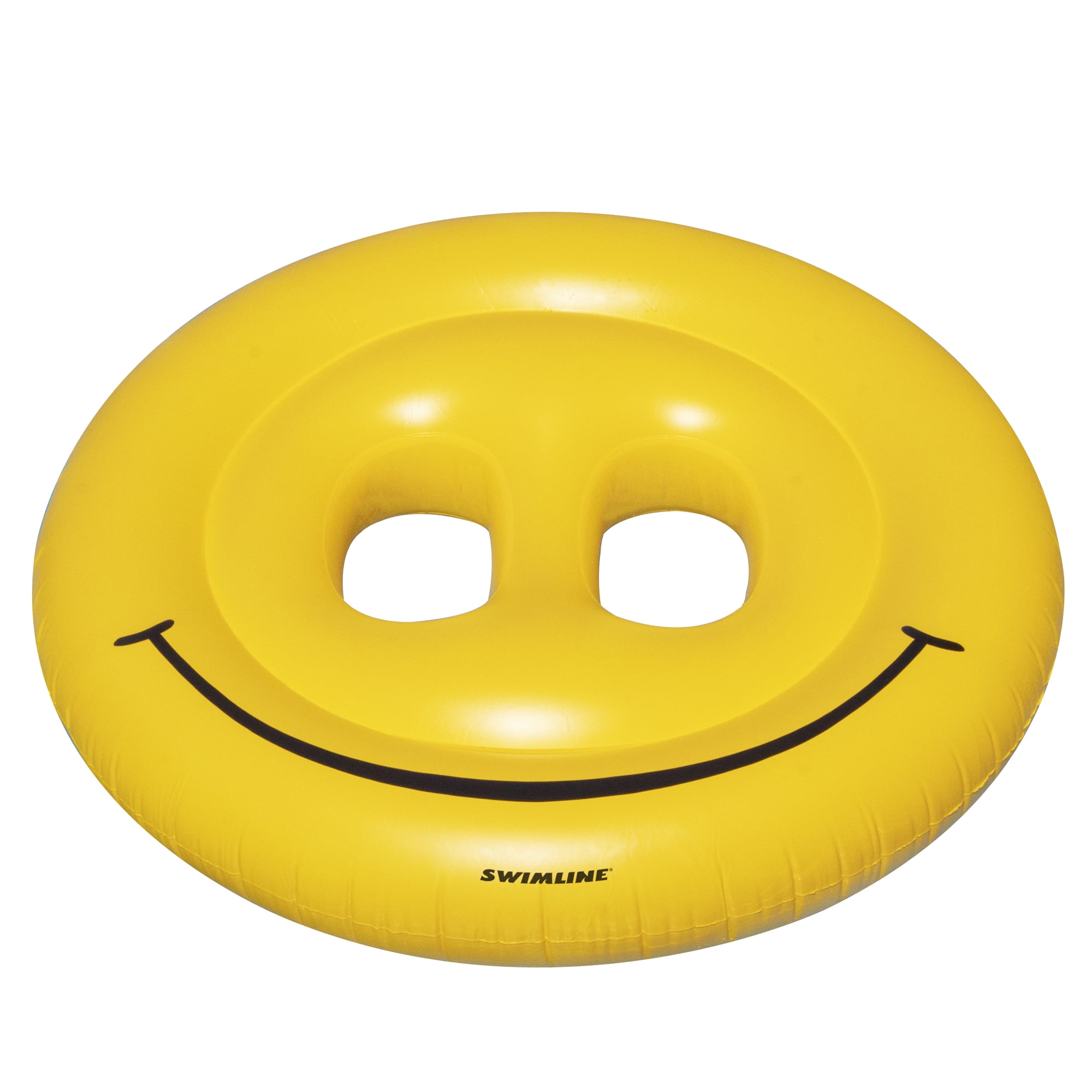 72" Yellow Inflatable Smiley Face 2-Person Circular Raft - Walmart.com