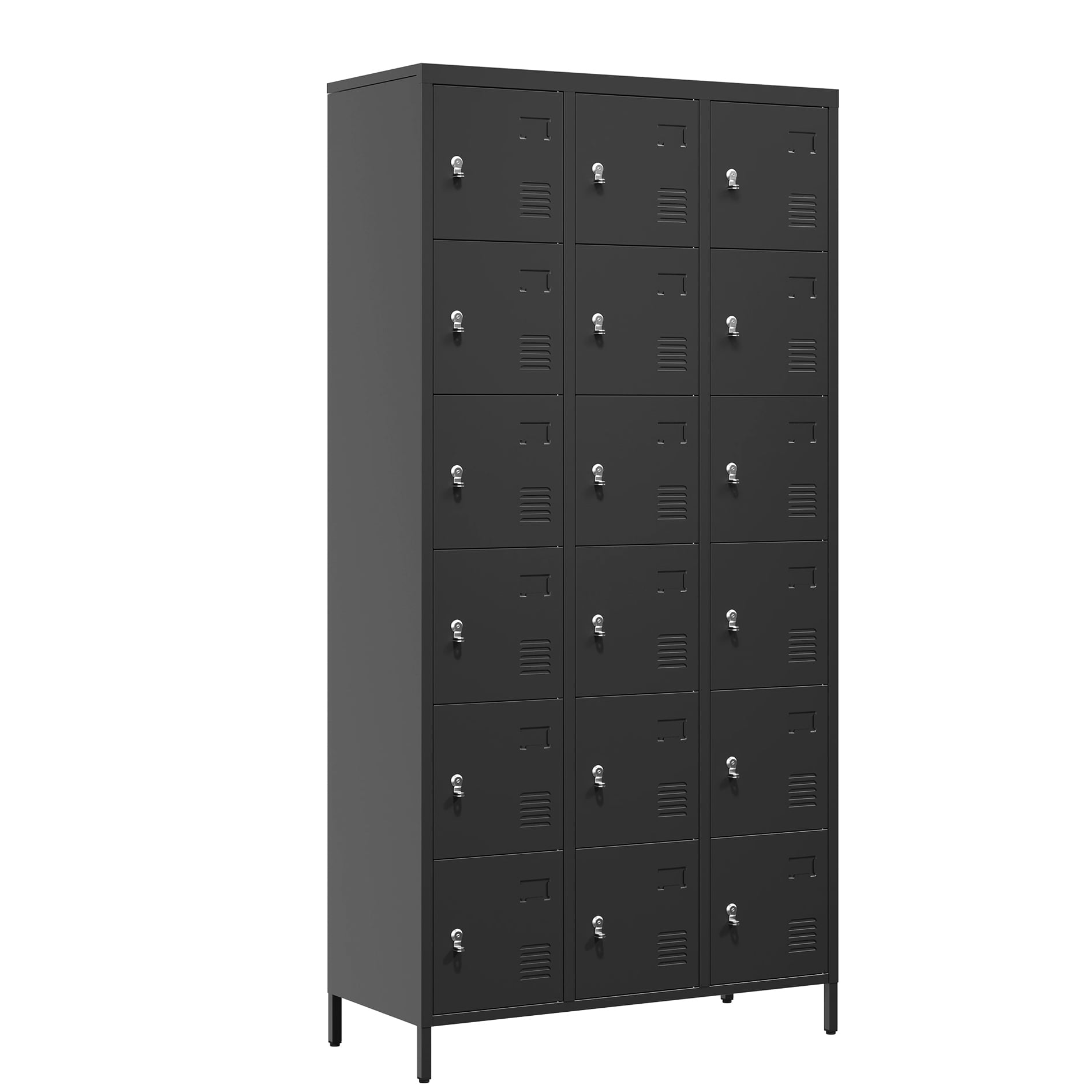 72"h Metal Lockers With 18 Doors & Lock - Organize Your Home Gym Office ...
