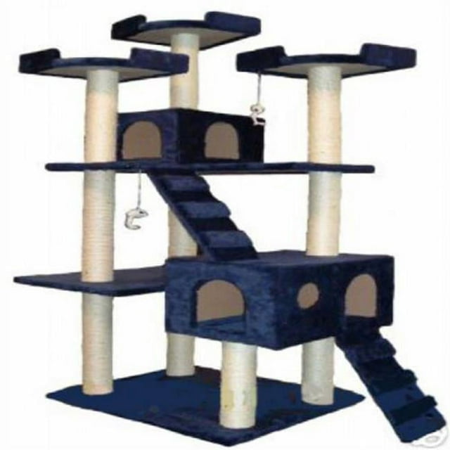 72 in. Large Blue Cat Tree Tower Kitty Condo - Walmart.com