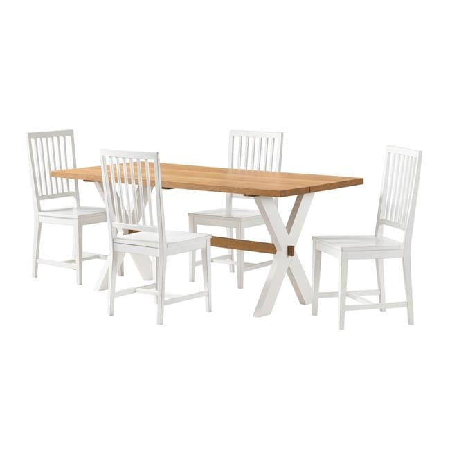 72 in. Chelsea Dining Table with 4 Wood Chairs - Set of 5 - Walmart.com