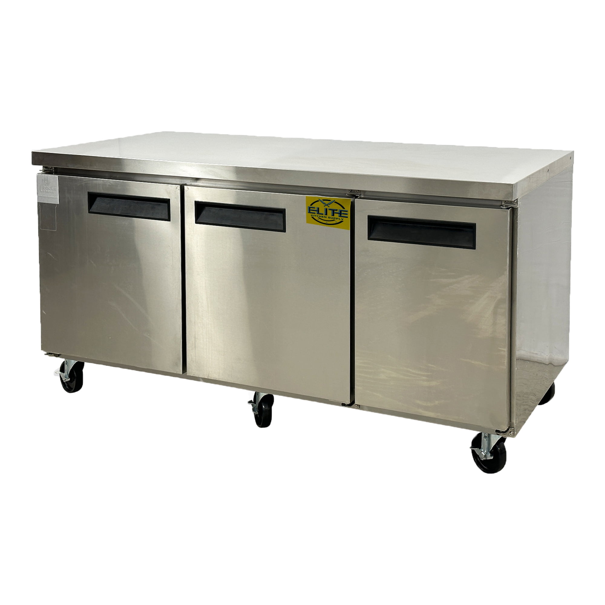 72 in. Commercial Undercounter Freezer 19 Cu.Ft. Stainless Steel Three ...