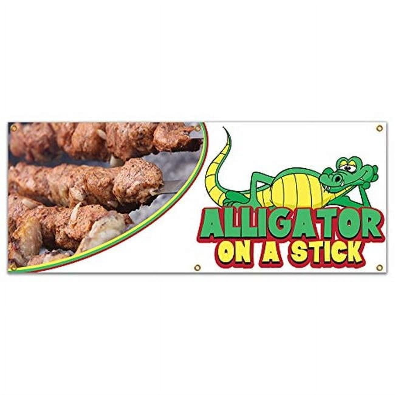72 in. Concession Stand Food Truck Single Sided Banner - Alligator on a ...