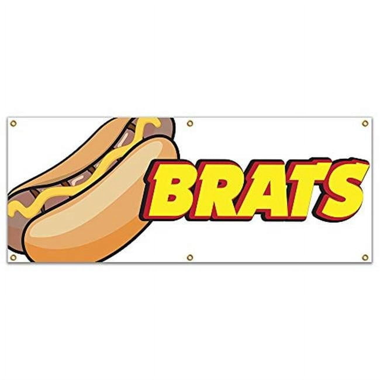 72 in. Concession Stand Food Truck Single Sided Banner - Brats ...