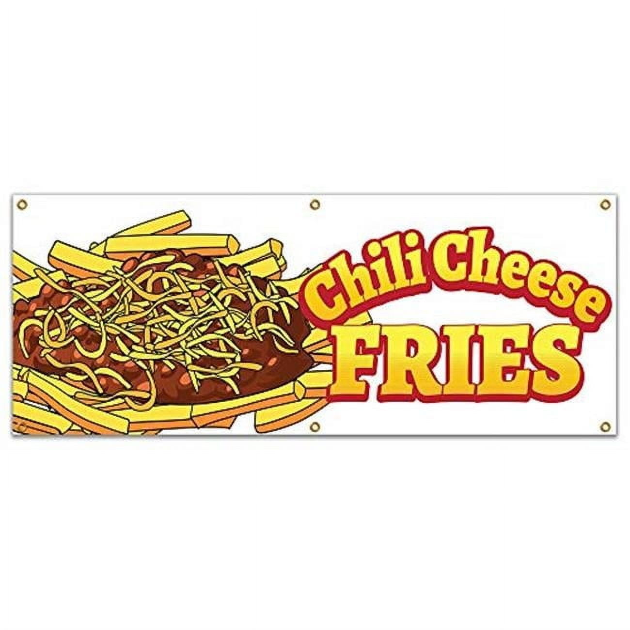 72 in. Concession Stand Food Truck Single Sided Banner - Chili Cheese ...