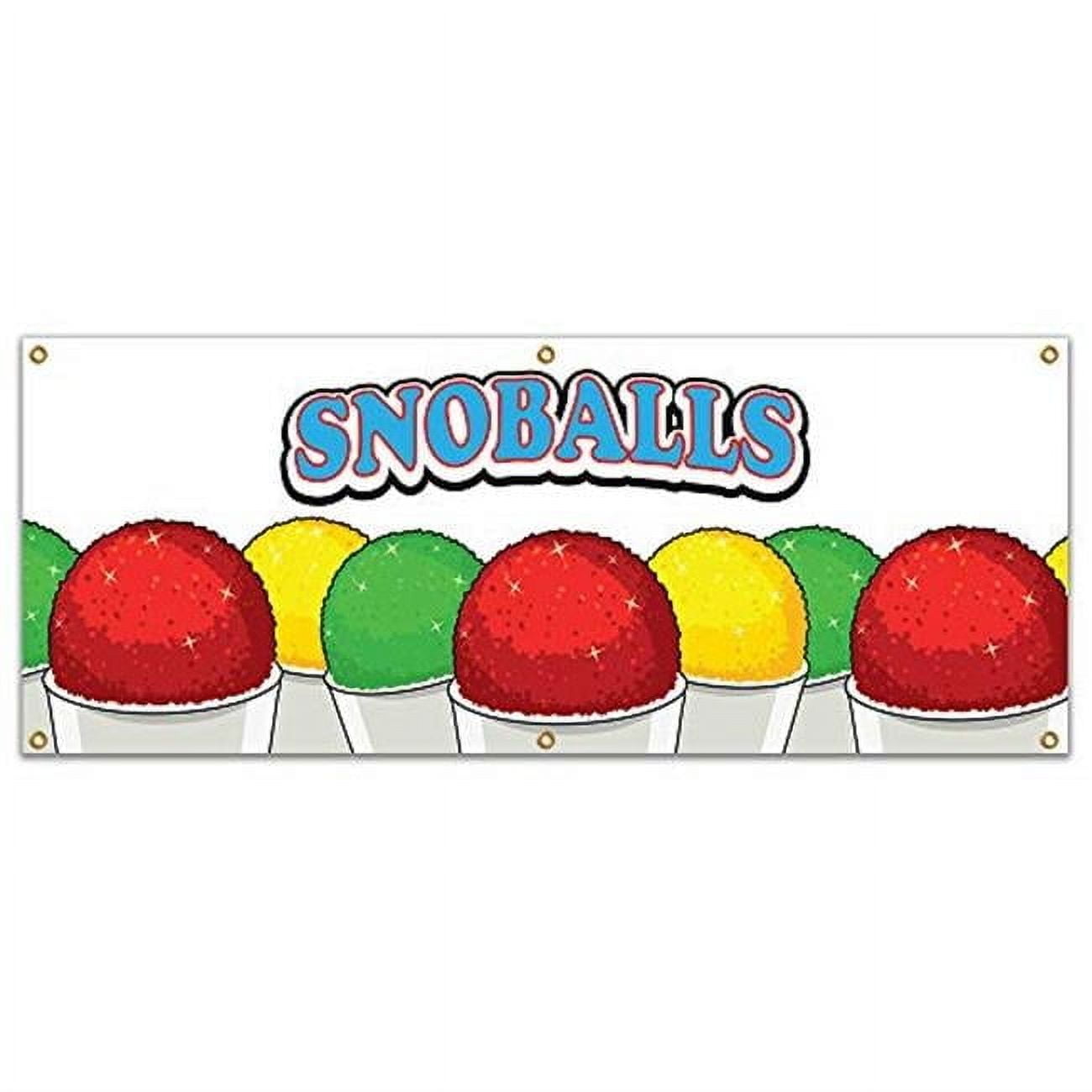 72 in. Concession Stand Food Truck Single Sided Banner - Snoballs ...