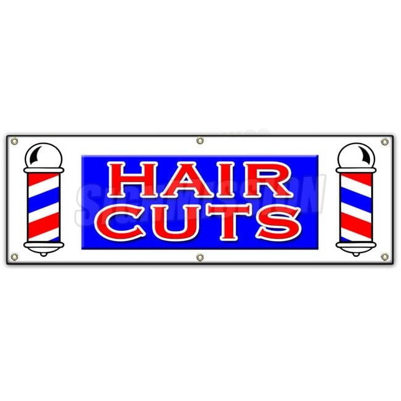72 in. Hair Cuts Banner Sign - Men Women Girls Boys Stylist Dresser ...