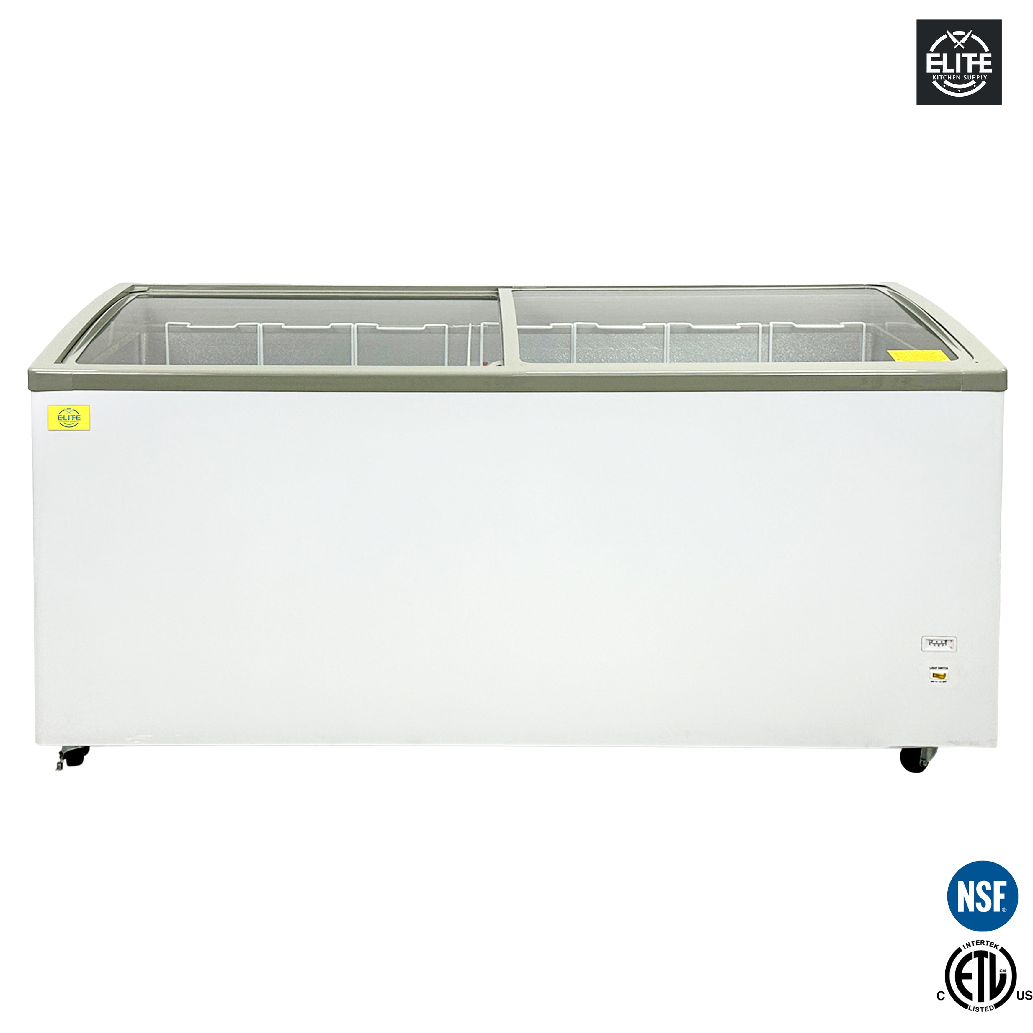 Elite Kitchen Supply 72in Commercial Chest Freezer, Glass Door, 19.3 Cu ...