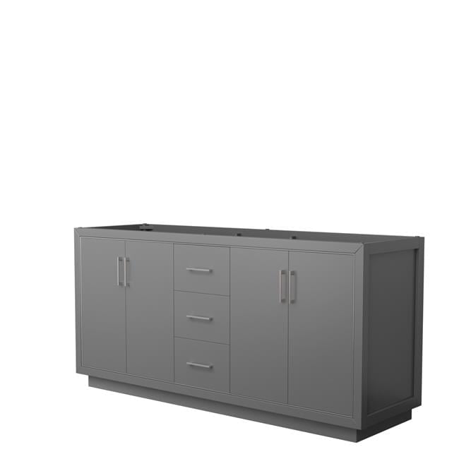 72 in. Icon Double Bathroom Vanity, Dark Gray, No Countertop, No Sink ...
