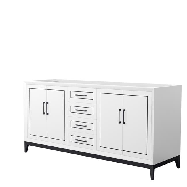 72 in. Marlena Double Bathroom Vanity, No Countertop, No Sink & Matte ...