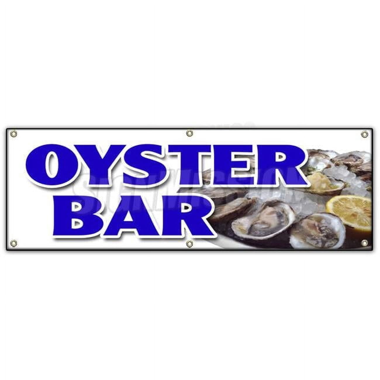 72 in. Oyster Bar Banner Sign - Fresh Clams Crabs Seafood Beer Liquor ...