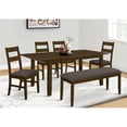 72 in. Rectangular Transitional Brown Veneer & Wood Legs Dining Table ...