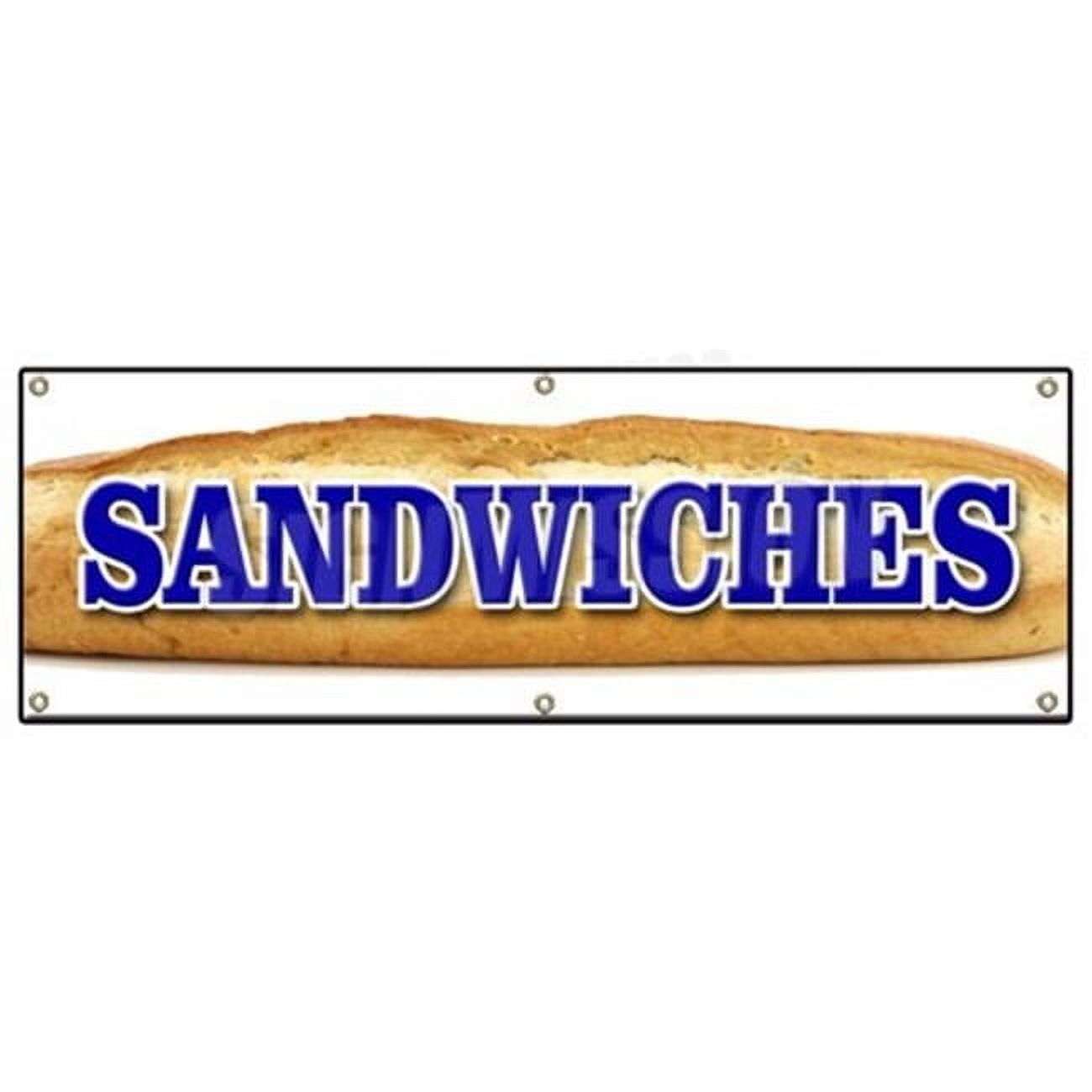 72 in. Sandwiches Banner Sign - Bread Restaurant Deli Coldcuts Meats ...