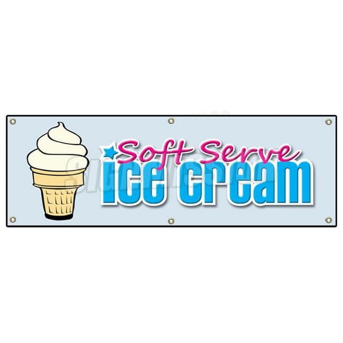 72 in. Soft Serve Vanilla Ice Cream Banner Sign - Shop - Walmart.com