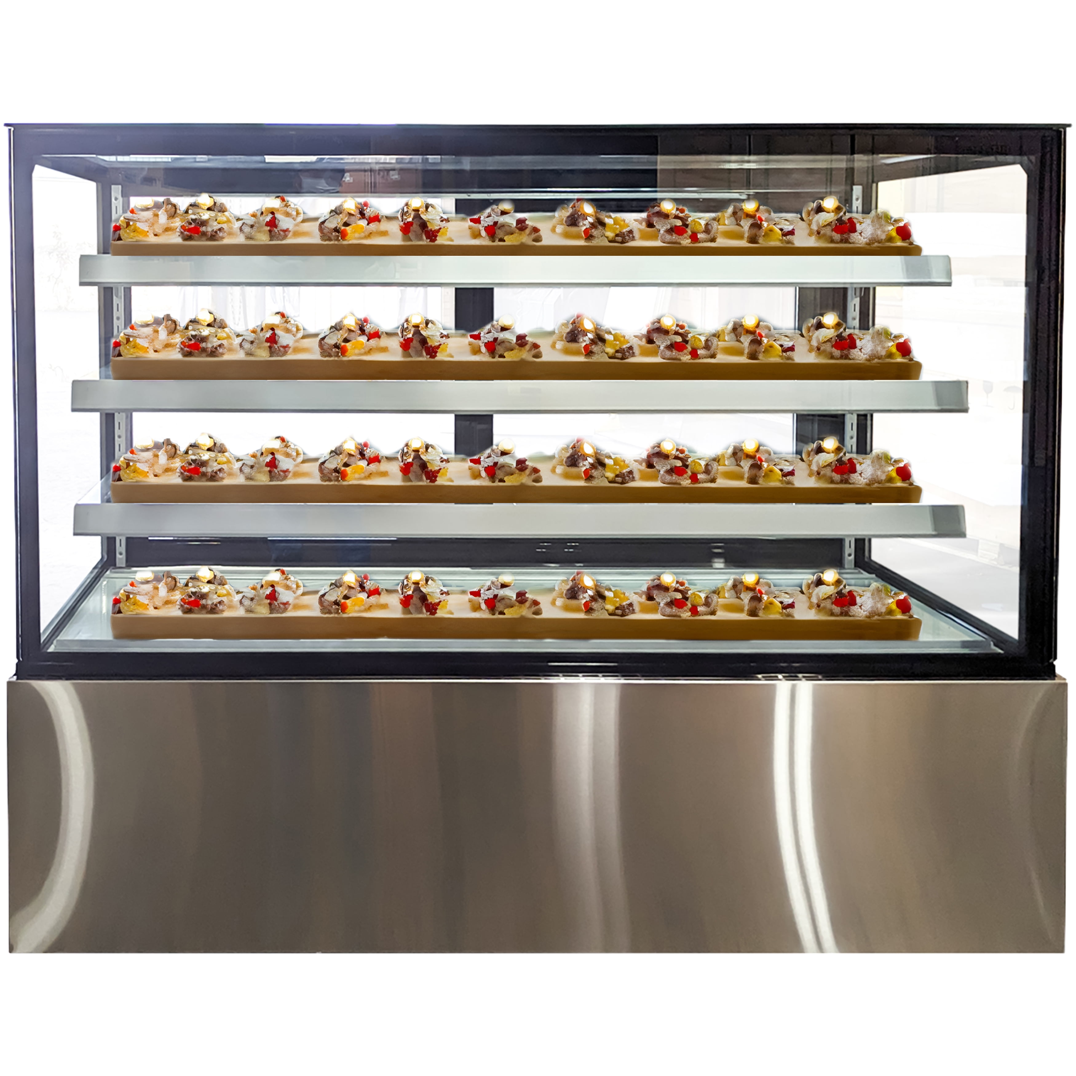 72 in. Commercial Bakery Display Case Sliding 2-Door Glass Front ...