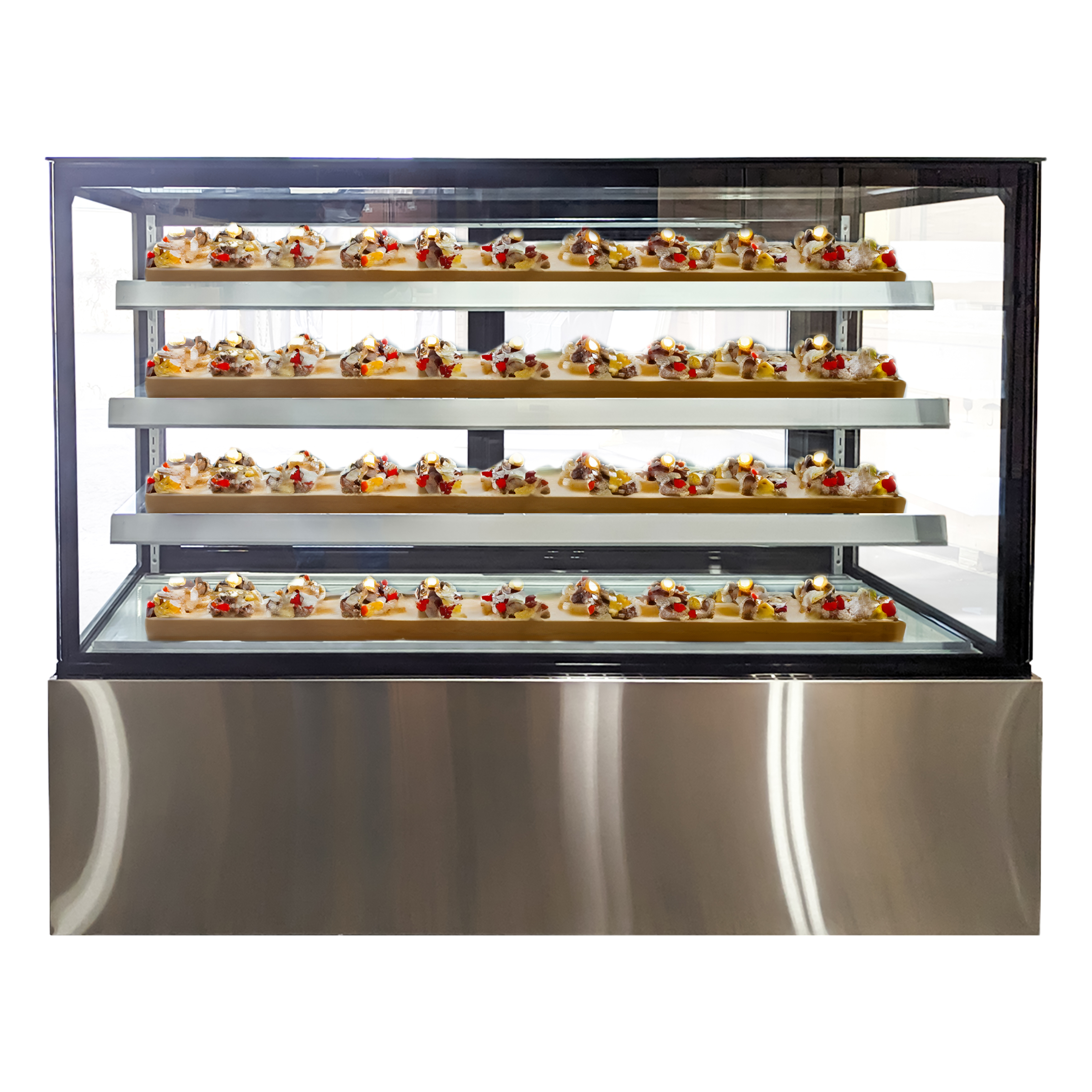72 in. Three-Shelves Refrigerated Bakery Display Cooler Case 29 Cu. Ft ...