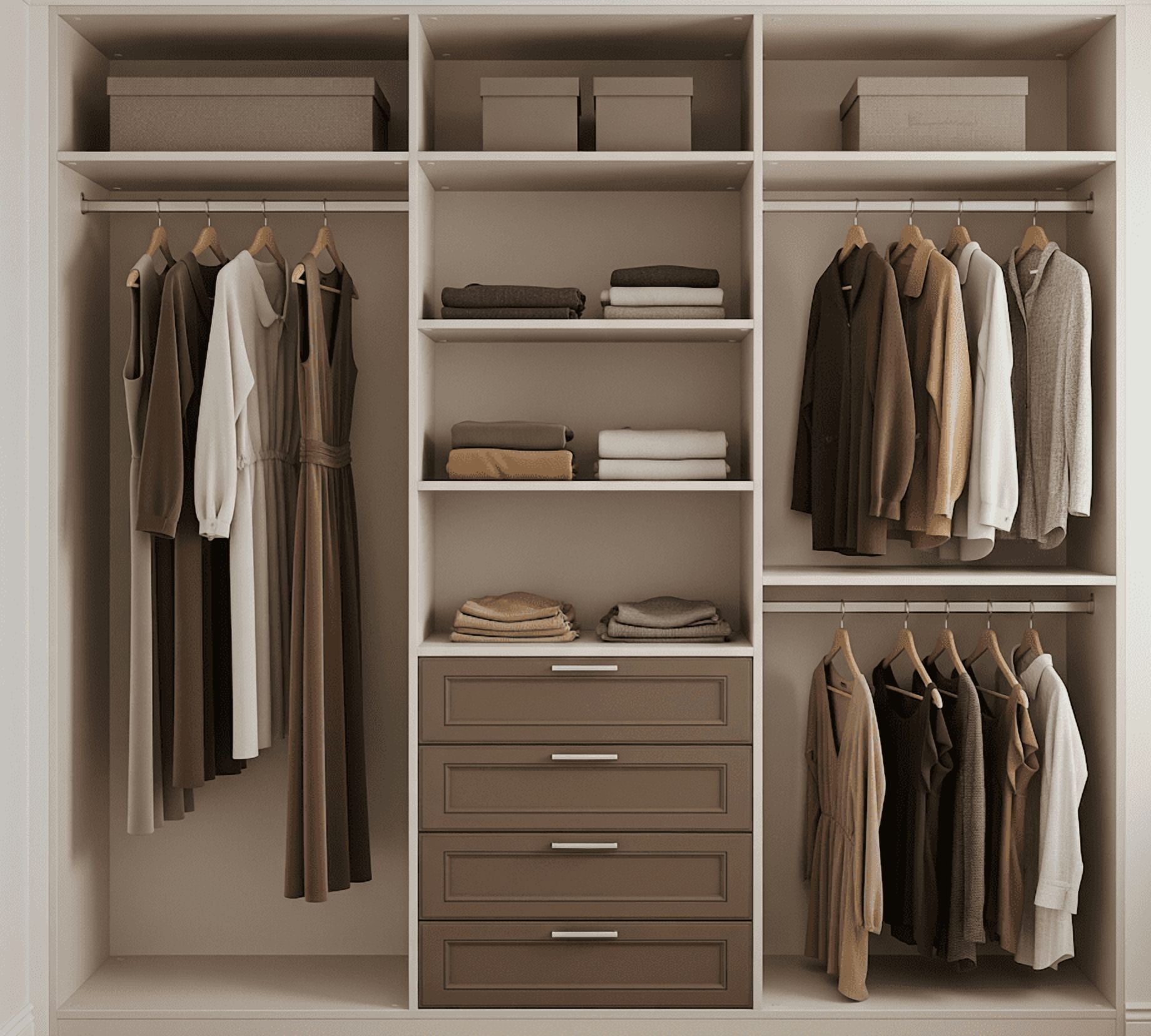 N K S Desiggns Adult Closet Organizing System with 6 Shelves, Drawers ...