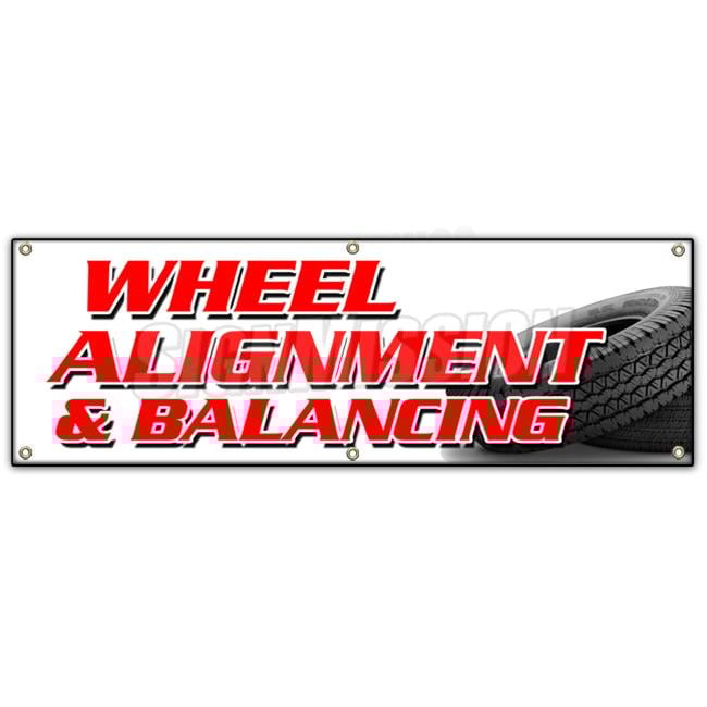 72 in. Wheel Alignment & Balancing Banner Sign - Acsi Brakes Tire ...