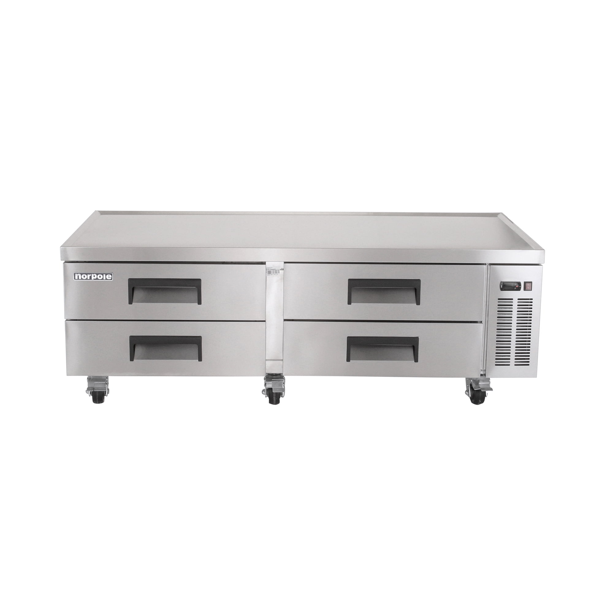Norpole 72 in Wide, 16 cu. ft. 4-Drawer Chef Base Commercial ...
