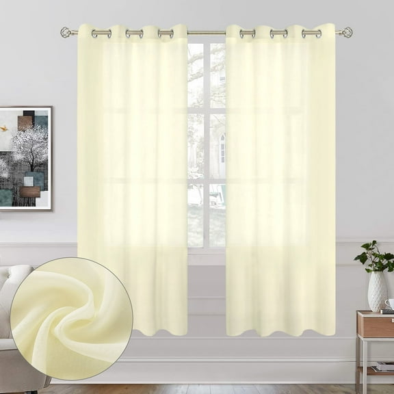 Elegant Lace Window Curtain for Living Room with Semi Sheer Design ...