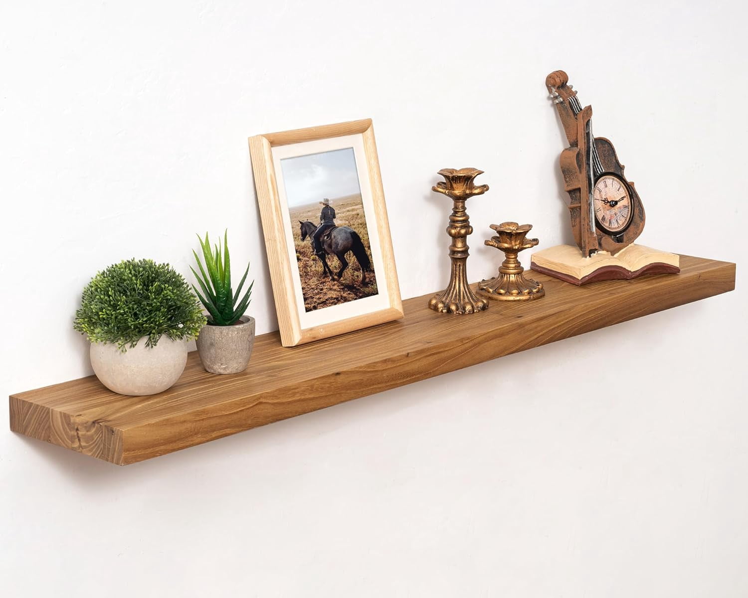 72 inch Floating Shelves for Wall Elm Wood Live Edge Shelves Wall ...