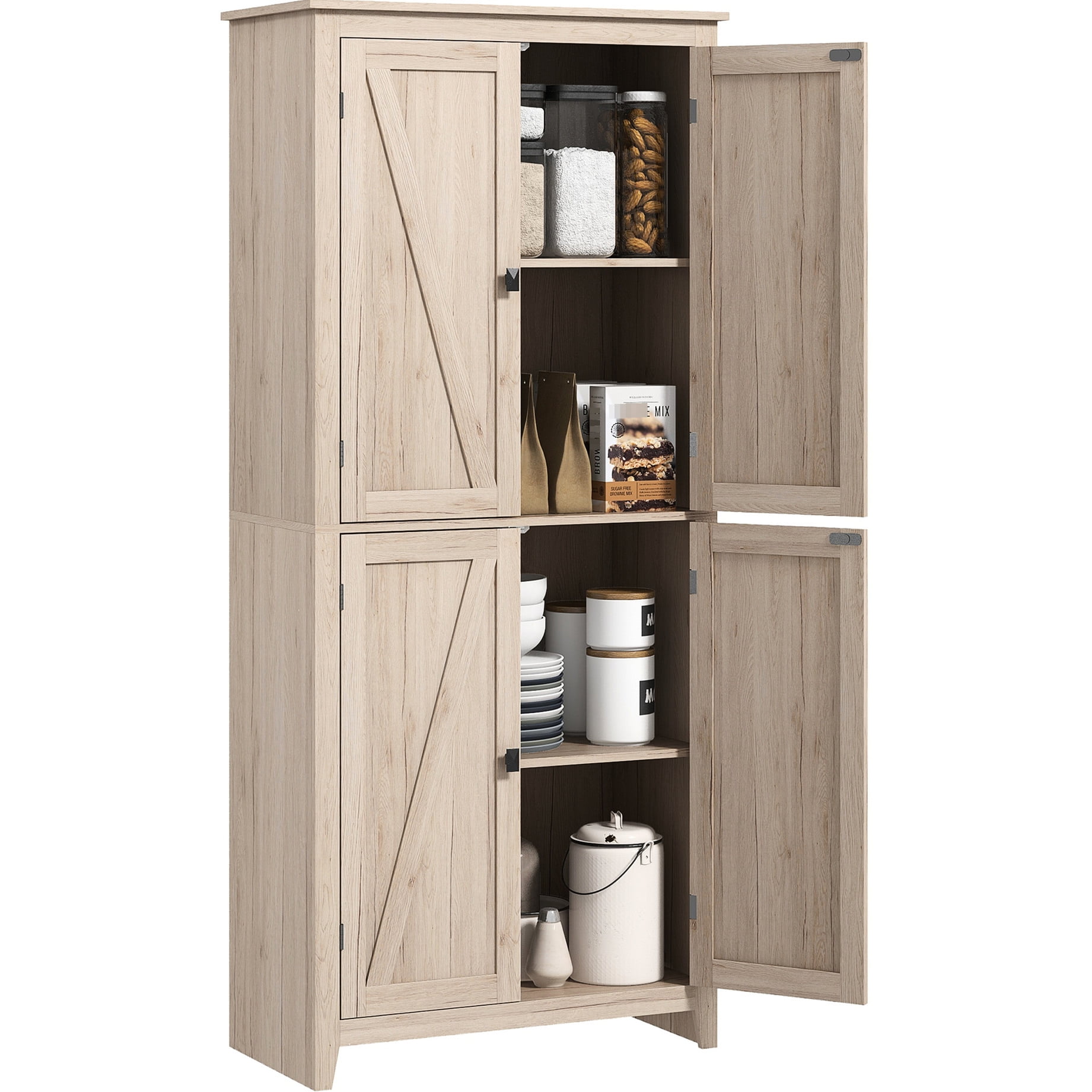 72 - inch Freestanding - 4 - Door Storage for Kitchen Items - In ...