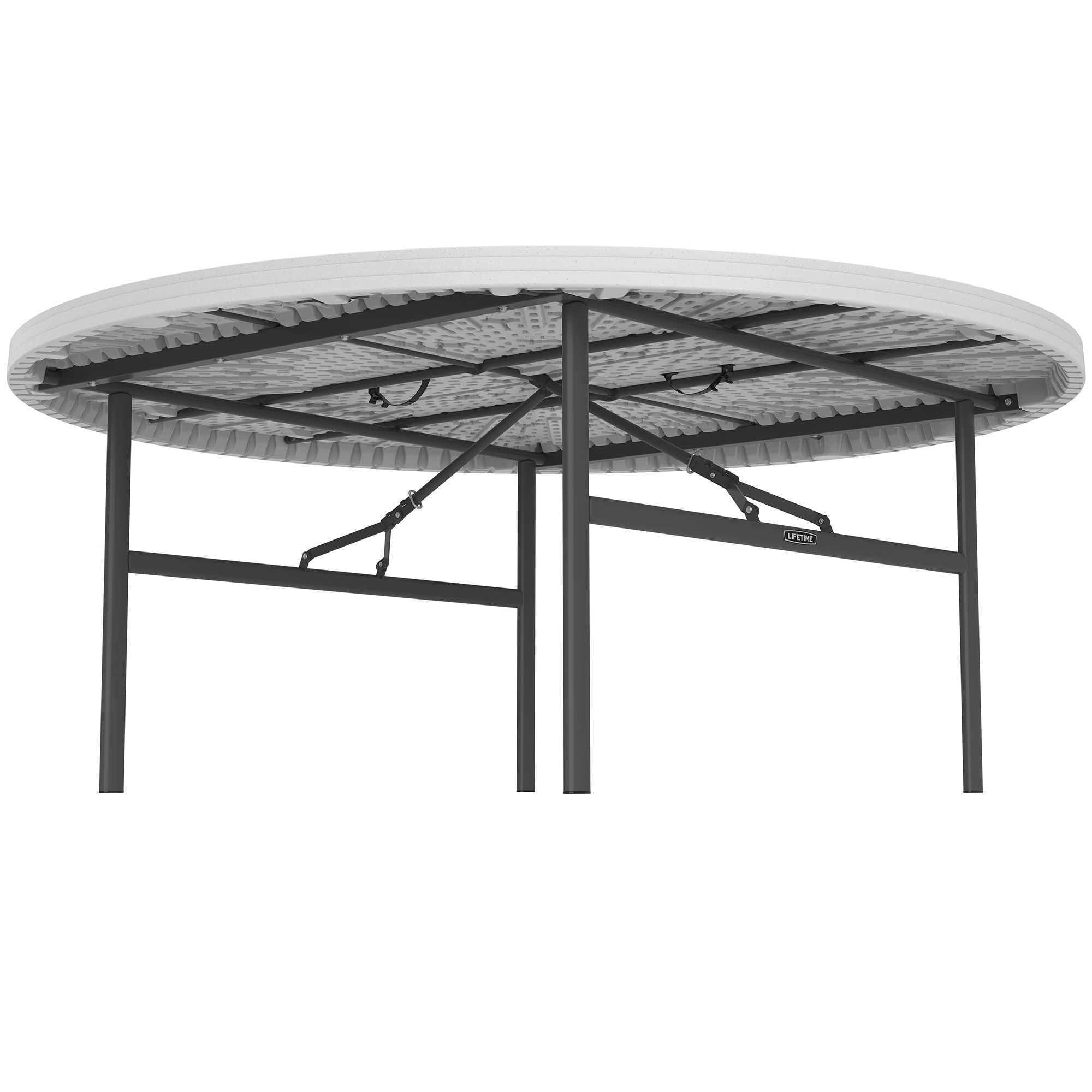 72 inch Round Table, Indoor/Outdoor Commercial Grade, White Granite Leg ...