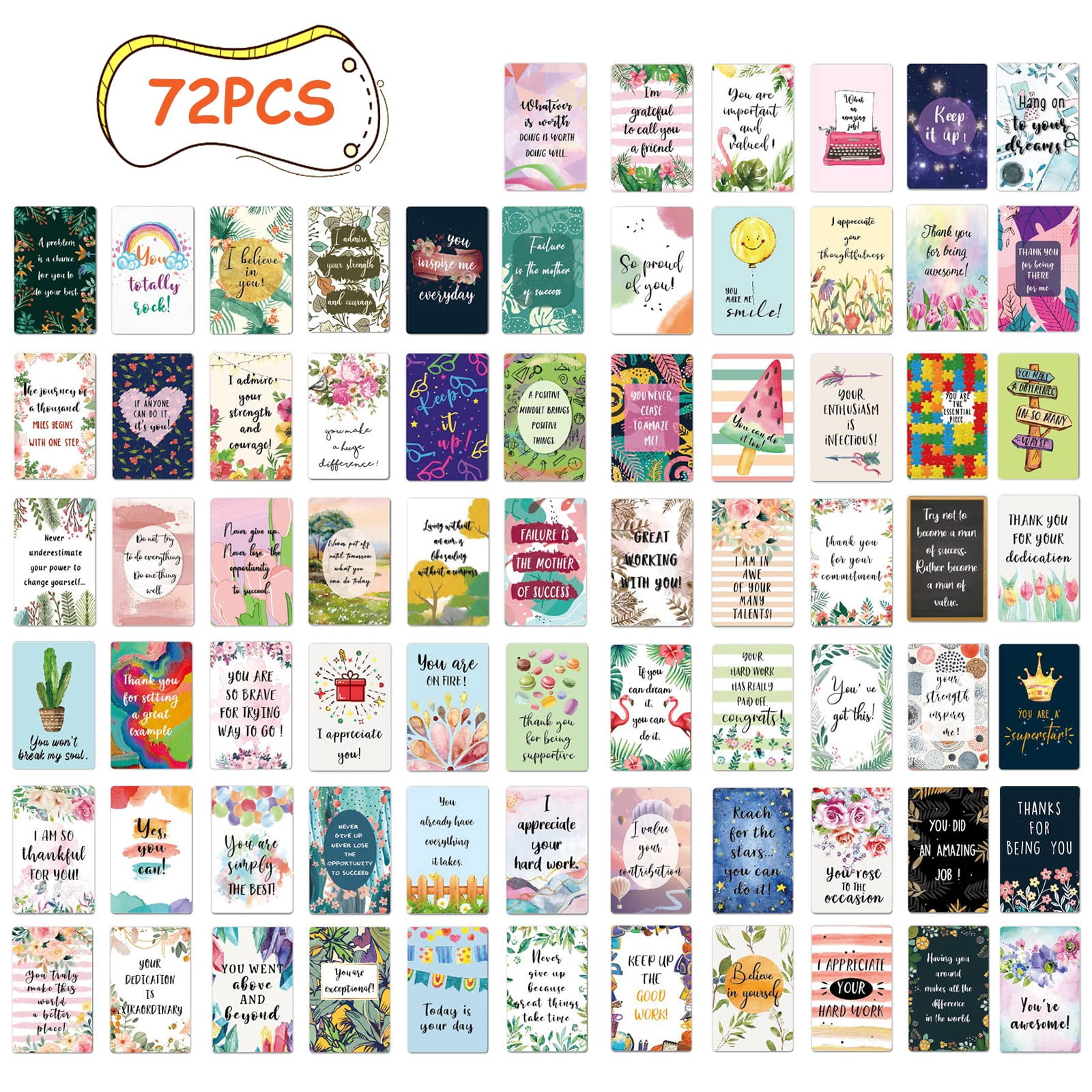 72 inspirational daily motivational cards - suitable for women, men ...