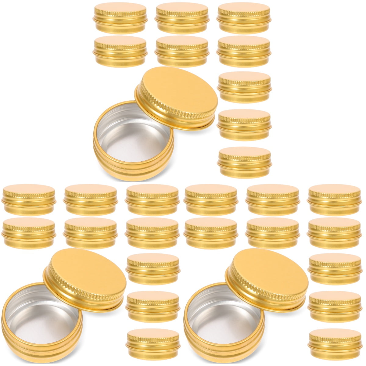 72 pcs Aluminum Tin Cans Metal Round Tins Containers Screw Lid Small ...