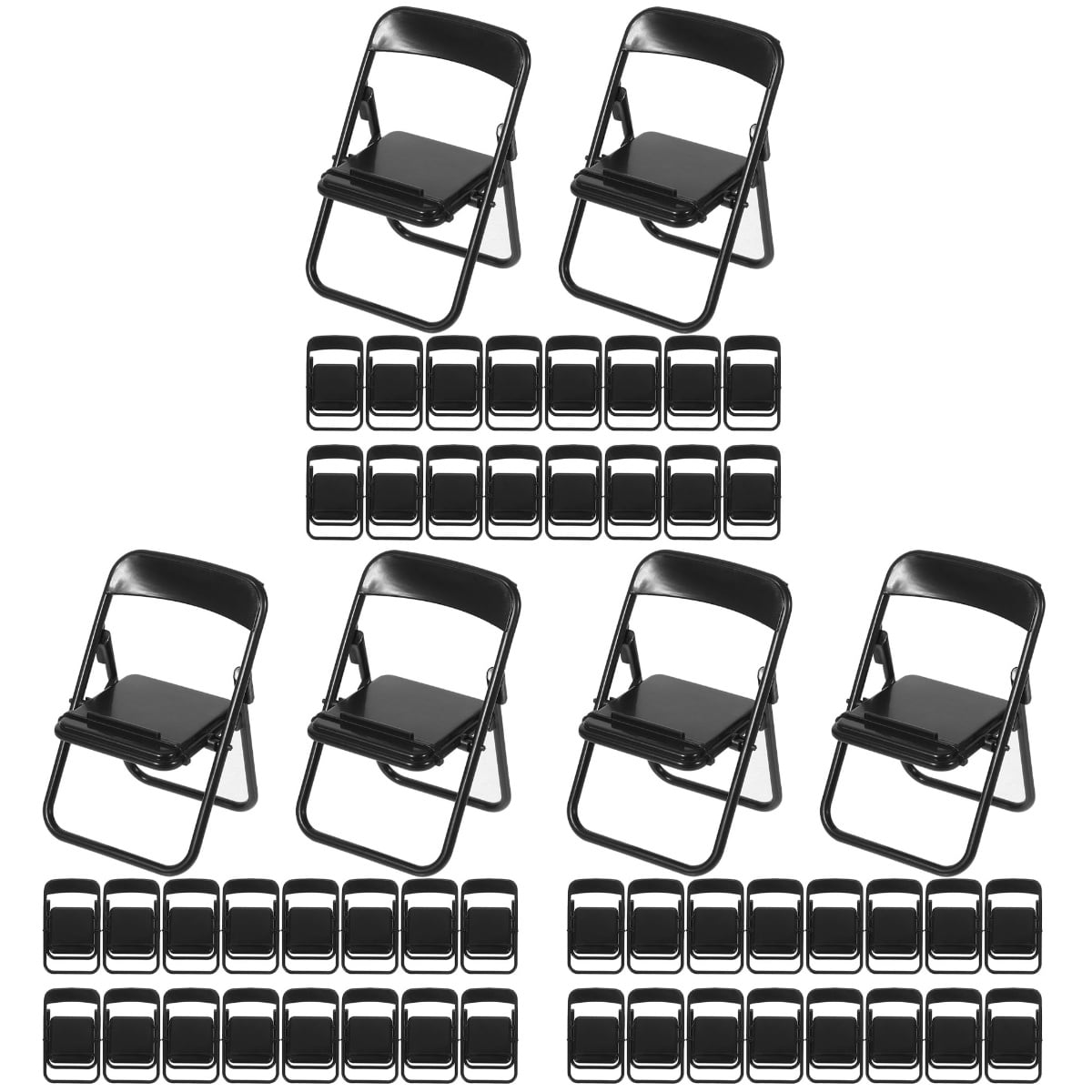 72 pcs Mini Foldable Chair Model Tabletop Chair Shaped Phone Stand Doll ...
