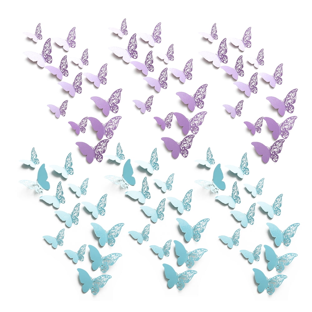 72 pieces Butterfly Room Decoration 3D Butterfly Decoration Detachable ...