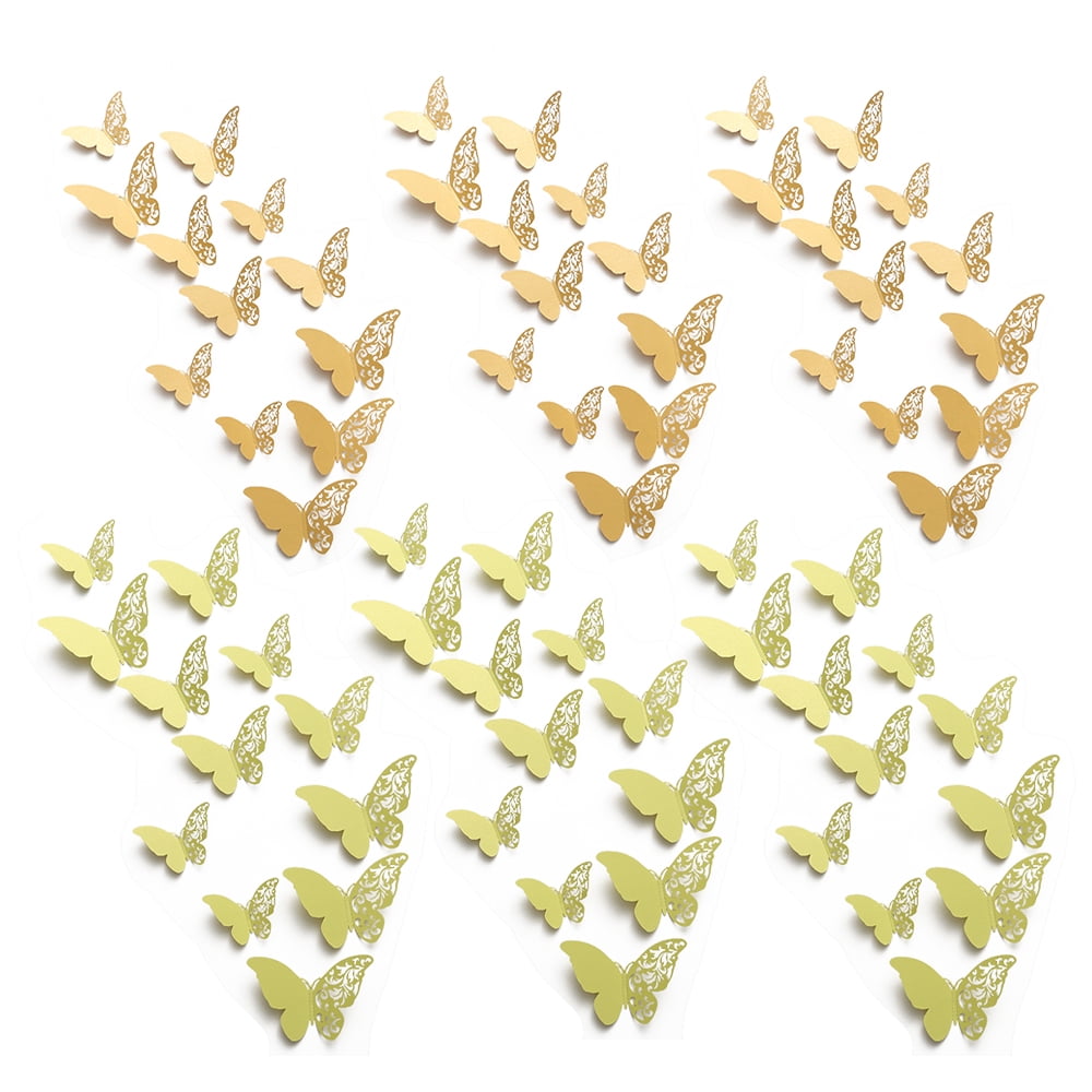72 pieces Butterfly Room Decoration 3D Butterfly Decoration Detachable ...
